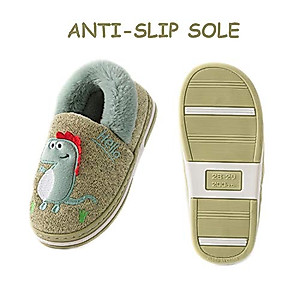 Kids Toddler Slippers Boys Girls Cute Dinosaur House Slippers Memory Foam Comfy Bedroom Home Slippers Winter Warm Indoor House Home Shoes