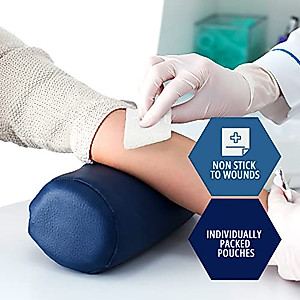 MED PRIDE 4"x4" Sterile Gauze Pads for Wound Dressing|100-Pack, Individually Packed Pouches|12-Ply Cotton & Highly Absorbent|Gauze Sponge-Pads for Wound Care & Home First Aid Kits