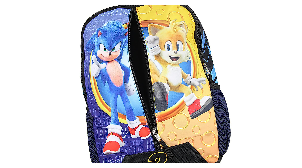 Sonic The Hedgehog Backpack - Official Tails & Sonic Design, 16"
