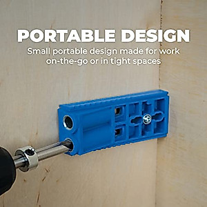 Kreg R3 Jr. Pocket-Hole Jig System - Portable Kreg Pocket-Hole Jig - Easy Clamping & Adjusting - Includes Positioning Sliders - For Materials 1/2" to 1 1/2" Thick