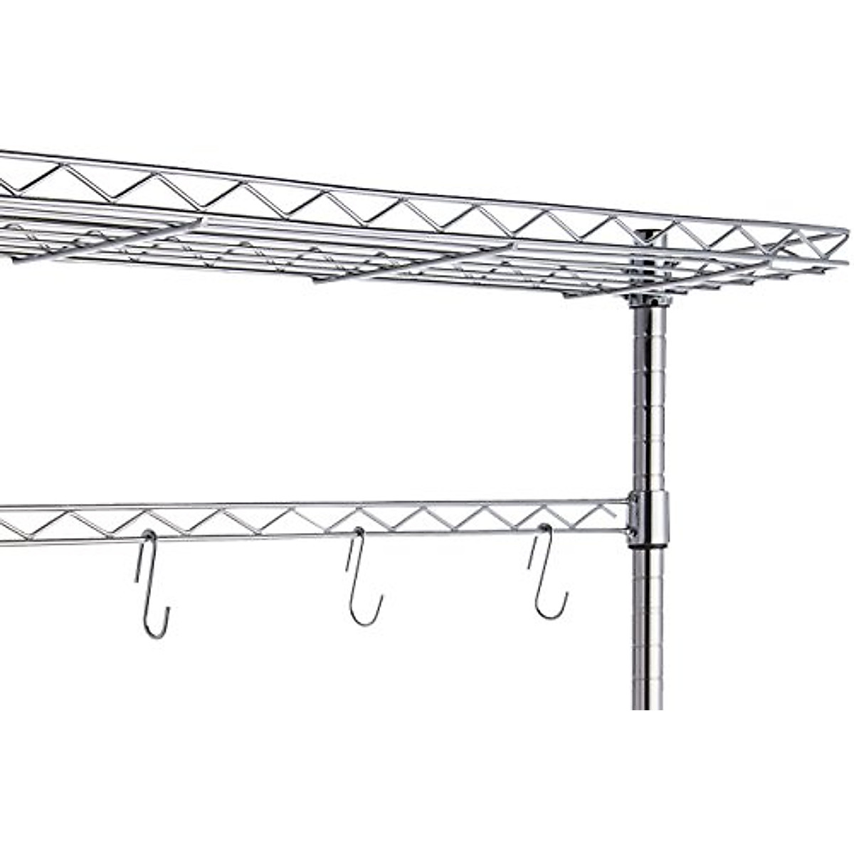 Amazon Basics 3 Tier Kitchen Storage Baker's Rack With Removeable Top, Wood/Chrome, 14" D x 36" W x 63.4" H