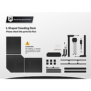 FEZIBO Dual Motor L Shaped Electric Standing Desk, 48 Inches Corner Sit Stand Desk, Home Office Adjustable Height Desk with Black Top and Black Frame