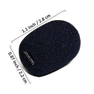 10 Pcs Mini Lapel Headset Foam Microphone Windscreens Windshied Headset Foam,Mic Sponge Foam Cover Shield (Black)