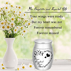 Small Urns for Ashes - Set of 4 1.57 Inch High Aluminium Mini Urns, Cremation Urns for Human/Pet Ashes Ashes Holder Small Keepsake urns for Family & Loved Ones-My Mind Still Talks to You