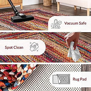 nuLOOM Tammara Bohemian Hand Braided Area Rug, Oval 4x6, Multi