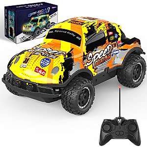Giociiol Remote Control Car, 1/24 Scale Light Up Racing Car Toys, RC Car for Kids with Cool Led Lights, Hobby RC Cars Toys Birthday Gifts for 3 4 5 6 7 8 Year Old Boys Girls