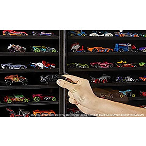 Hot Wheels Toy Car Display Case with Exclusive Mercedes-Benz 190E in 1:64 Scale for High-End Collectors, Premium Fit & Finish, Stores Up to 50 Cars