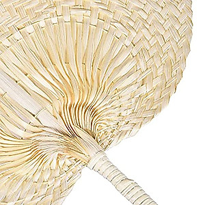 Fox Baby Natural Bamboo Raffia Hand Fans,Hand Weaving Fan for Summer Cooling Supplies Farmhouse Wall Decor Wedding Party Favors (2 Pcs)