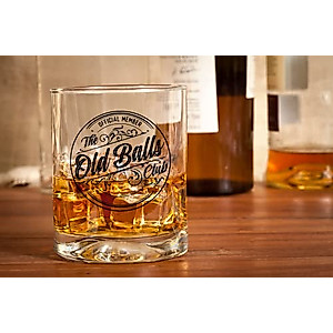 Old Balls Whiskey Glass - Funny Retirement or Birthday Gifts for Men - Unique Gag Gifts for Dad, Grandpa, Old Man, or Senior Citizen, 30th, 40th, 50th, 60th Birthday Gift for Men