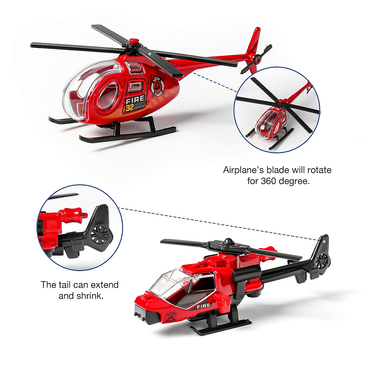 14 Pack Die-cast Fire Truck Vehicles Sets,6 Pack Alloy Metal Fire Engine Models Car Toys and 8 Pack Firefighter, Mini Rescue Emergency Playset for Kids Boys Girls Birthday Christmas Party Favors