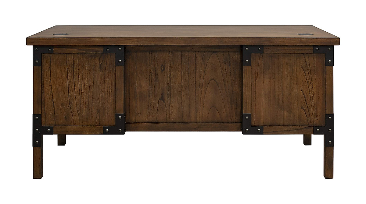 Martin Furniture Half Pedestal Desk in Brown - Elegant & Functional