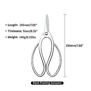YUEWO Bonsai Tool Kit 5 Pcs 8" Master's Grade for Bonsai Tree with Jin Pliers, Root Cutter, Knob Cutter Concave, Long Handle Scissors, Root Pruning Scissors