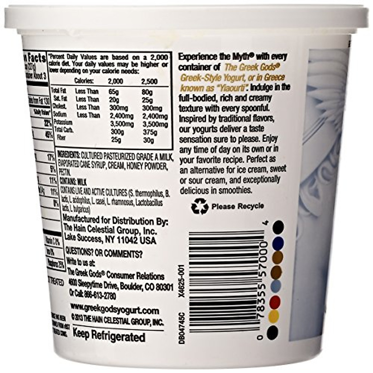 The Greek Gods Greek Yogurt, Honey, 24 oz