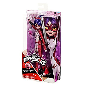 Miraculous Ladybug and Cat Noir Toys Fashion Doll | Articulated 26cm Doll with Accessories Kwami | Purple Tigress Figurine | Bandai Dolls
