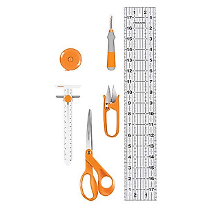 Fiskars Sewing Essentials Set (6pc), Orange 6 Count