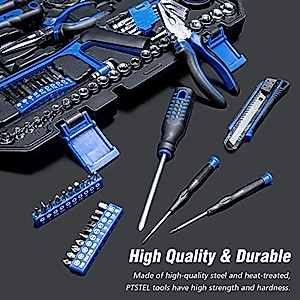Home/Auto Repair Tool Kit, PTSTEL 179 Piece General Household Hand Tool Set For Apartment, Garage, Dorm and Office Use With Solid Carrying Tool Box