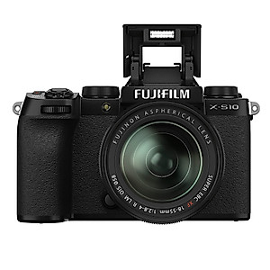 Fujifilm X-S10 Camera (Body) Bundle with Rechargeable Battery and Dual Charger, DSLR Accessory Kit, Software Suite, and 64GB Memory Card (5 Items)