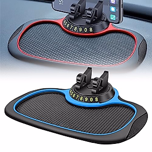 TTEDMO Multifunction Car Anti-Slip Mat Auto Phone Holder,Multi Function Phone Holder for Car (Blue)