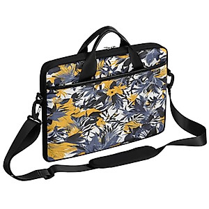 Art Flowers Laptop Computer Bag Waterproof Shoulder Messenger Bag 13-15 inch Durable Laptop Tote Bag with Shoulder Strap Handle Lightweight Crossbody Briefcase