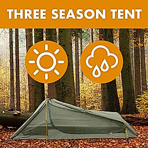 Winterial Single Person Personal Bivy Tent - Lightweight One Person Tent With Rainfly, 2lbs 9oz, Stakes, Poles and Guylines Included, Backpacking and Hiking Bivy Tent, Green