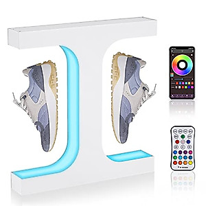 Upgraded Levitating Shoe Display Stand, LED Floating Shoe Display, Smart Phone Remote Control for Shoe Weight <550g Magnetic Levitating Sneaker Stand for Shoes Collectors Advertising Exhibition Shoe