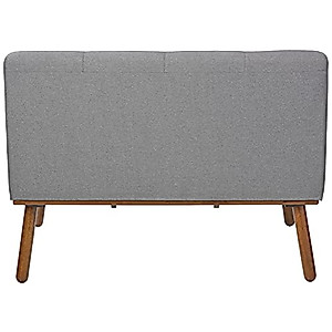 The Mezzanine Shoppe Playmate Upholstered Tufted Armless Loveseat, 40.5", Gray