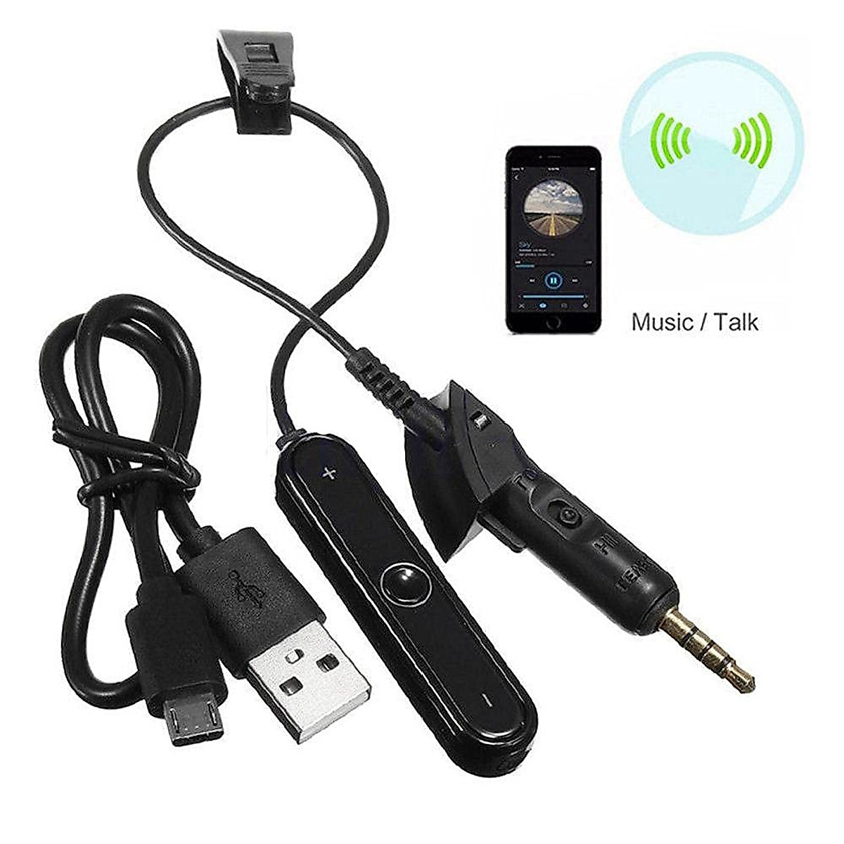 MOUDOAUER 4.1 Wireless Receiver Adapter Cable Wire with USB Line Replacement Spare Parts for QuietComfort QC15 Accessory Part