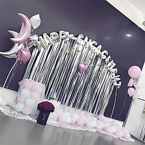 3 Pack Silver Backdrop Curtain,BigBigMe Foil Fringe Curtain,Silver Metallic Tinsel Foil Backdrop,Party Decorations for Birthday Wedding Decor,Door Streamers,Bachelorette,Party Streamers,Party Supplies