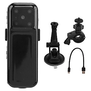 VBESTLIFE WiFi HD 1080P Back Clip Sports Camera, USB2.0 Interface One Button Operation with Suction Cup 16GB Storage Wearable Camera for Cycling