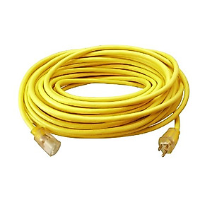 Southwire 2589 100-ft 12/3 SJTW Outdoor; Heavy Duty 3 Prong Power; Water Resistant Vinyl Jacket; for Commercial Use and Major Appliances Extension Cord; 100 ft; Yellow