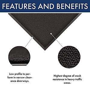 Notrax 141 Ovation Entrance Mat, for Home or Office, 3' X 5' Black