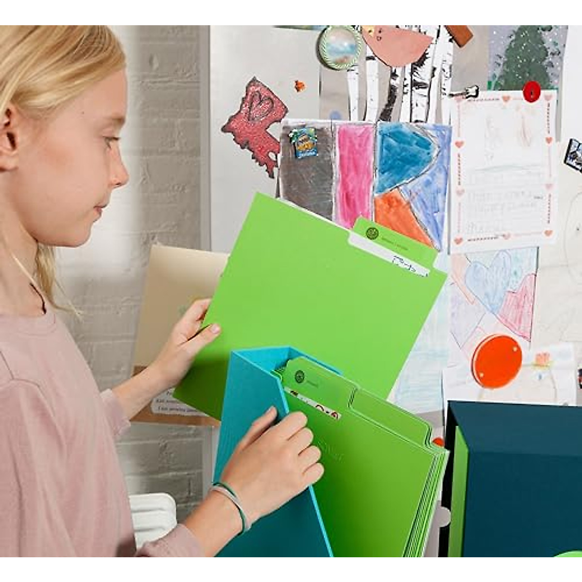 Savor | Deluxe School Years Keepsake Box | Fabric Bound Acid-Free Childhood Keepsake and Memory Organizer with Labels for Birthday, Graduation, Mitzvah, Mother’s Day, and Baby Shower