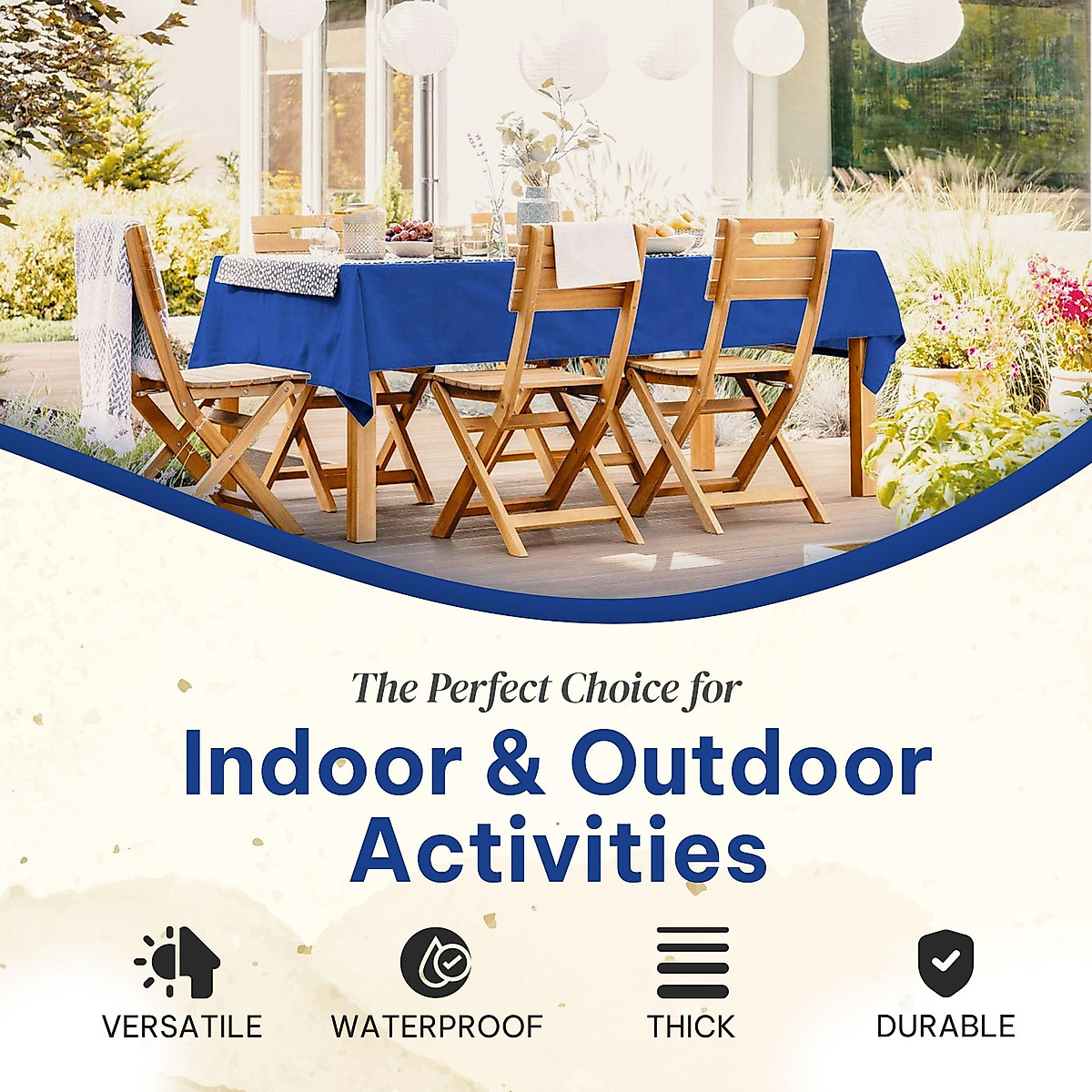 Amatra All-Purpose Plastic Table Cover Roll with Self-Cutter, Alternative to Regular Tablecloth, Disposable Table Cover, Plastic Table Cloth, 54 inches x 120 feet (40 Yards), Blue