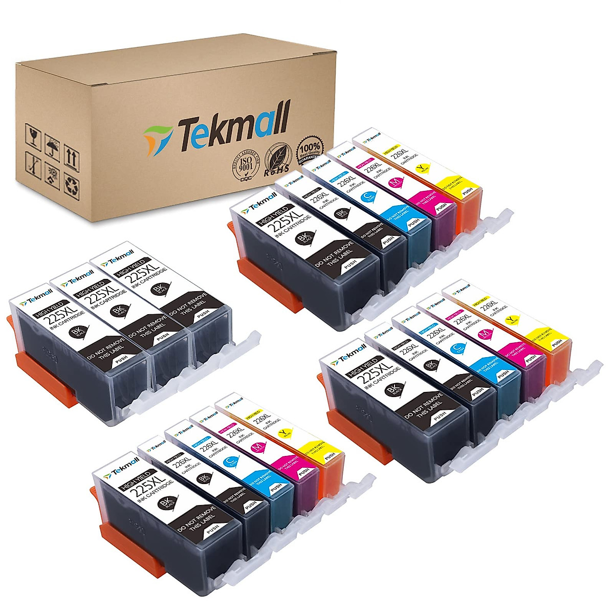 Tekmall Compatible Ink Cartridges Replacement for PGI-225 CLI-226 225 Ink 226 Ink Use for PIXMA MX882 MX892 iX6520 MG8120 MG5220 MG5320 MX712 MG5120 iP4820 iP4920 18 Pack