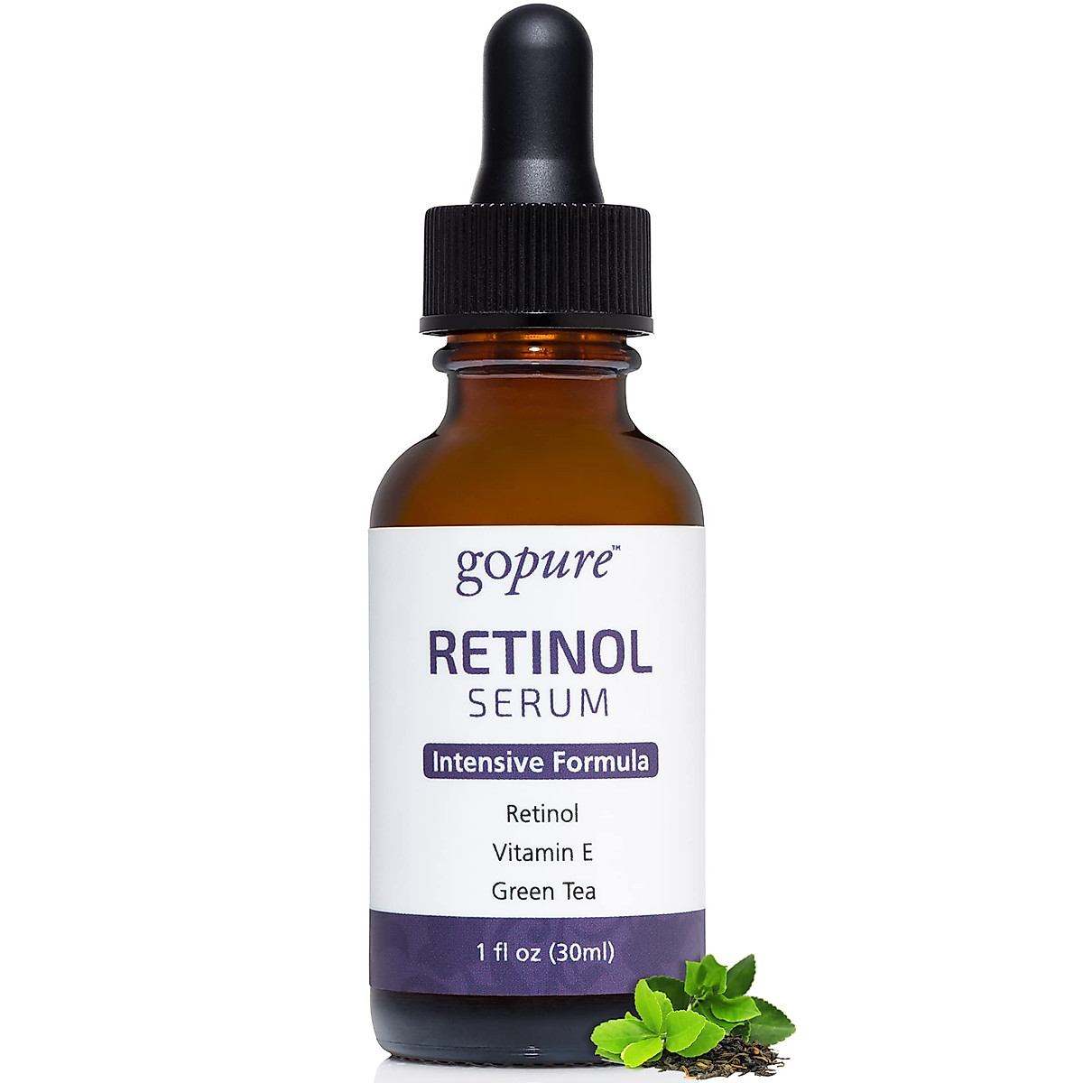 goPure Retinol Serum For Face - Anti-Aging Serum with Retinol for a Firmer, Lifted, and Youthful Look, Formulated with Green Tea and Vitamin E to Improve the Look of Dull, Uneven Skin - 1 fl oz