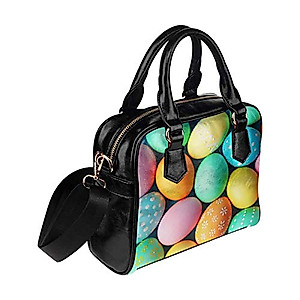 InterestPrint Colorful Easter Eggs Crossbody Purse Bags for Women Shoulder Bag
