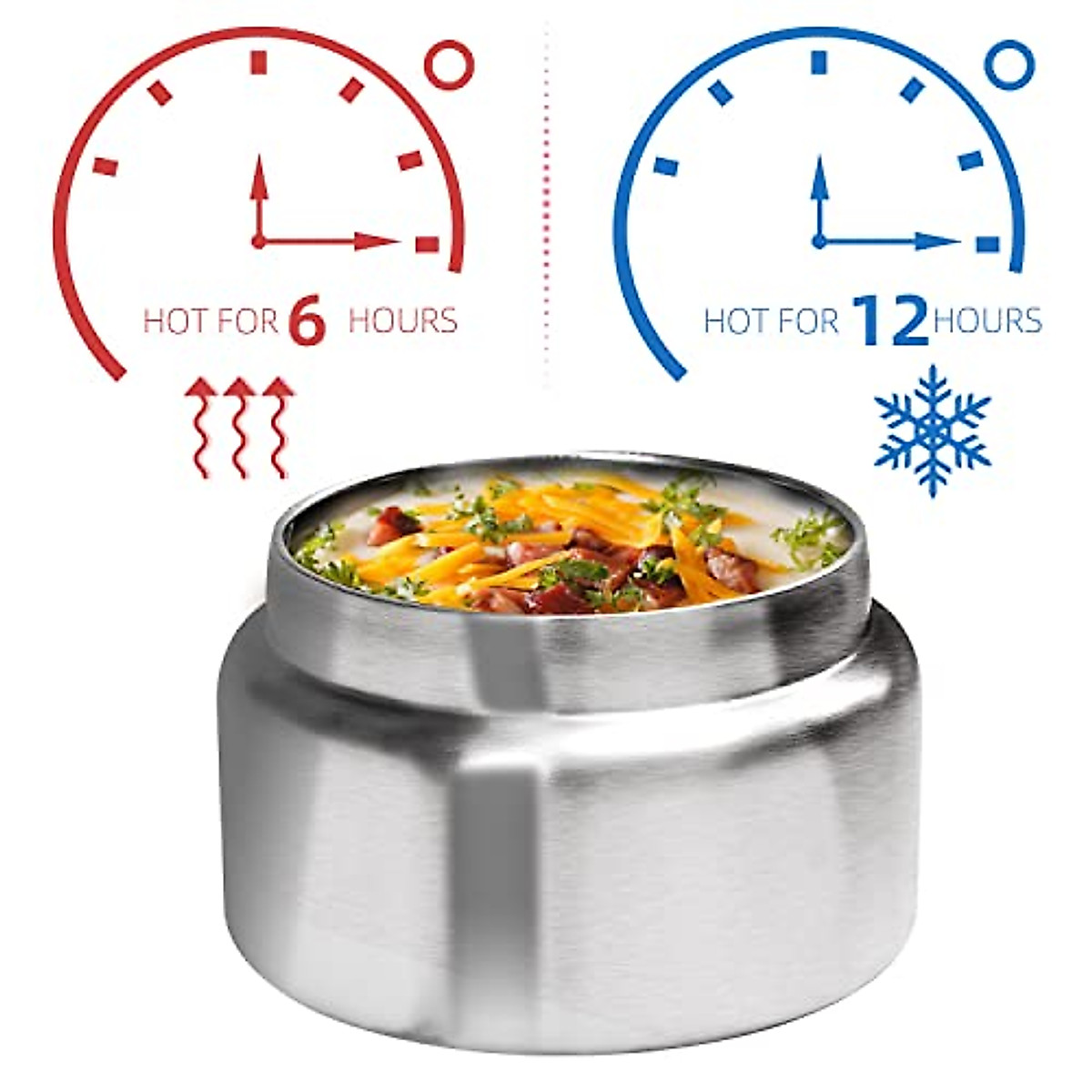 CocoMeiwei Thermo for Hot Food Kids, Insulated Container for Cold Drinks 8 oz, Stainless Steel Wide Mouth Lunch Soup Thermo for School With Silicone Bendable Spoon, Vacuum Leak-Proof Food Jar
