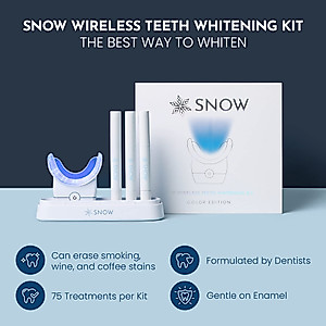 SNOW Advanced Wireless Teeth Whitening Kit - Limited Edition Wireless Teeth Whitening Kit - Portable LED Light Teeth Whitener with Gel Teeth Whitening Pens - 3 Pack, White