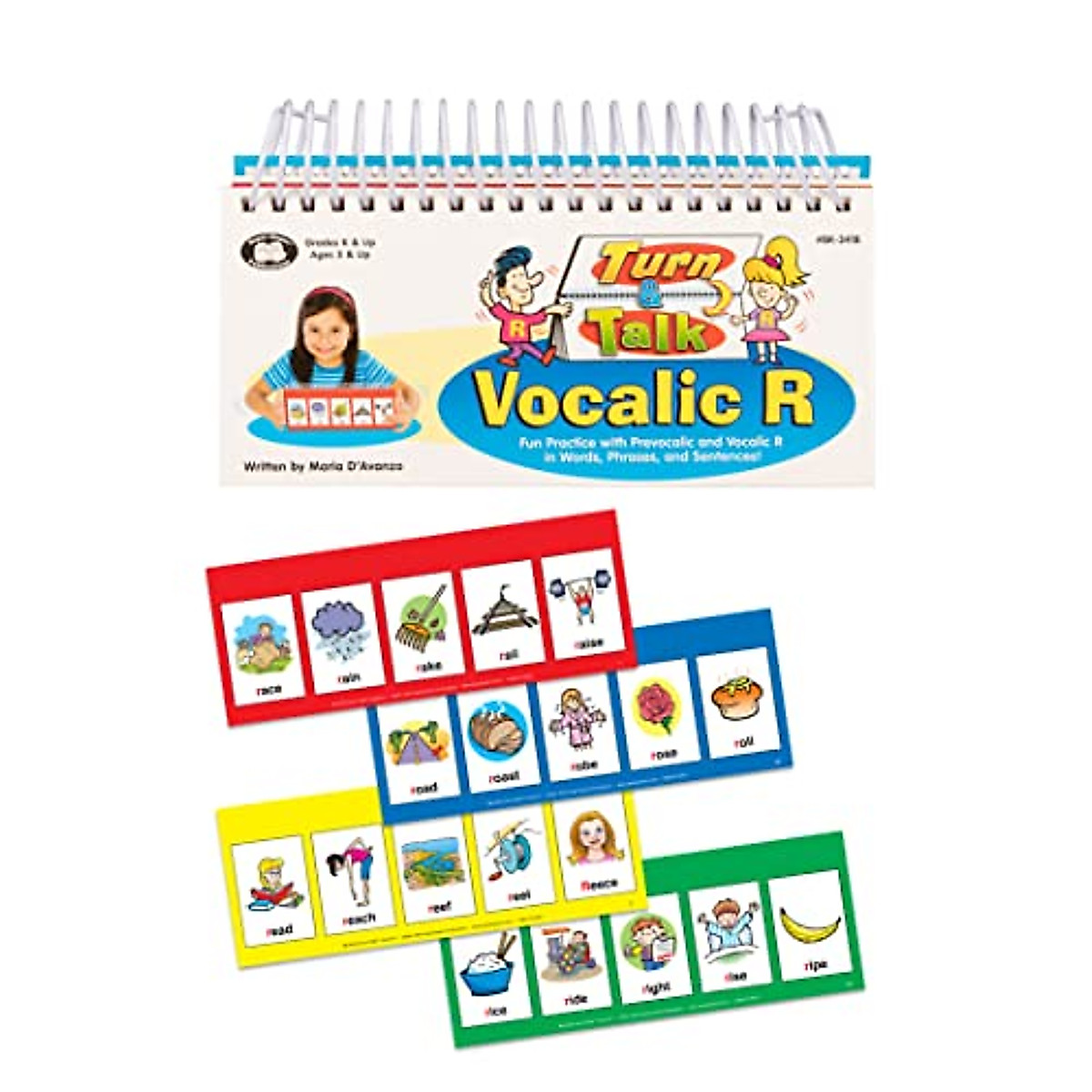 Super Duper Publications | Turn & Talk Vocalic R Flipbook| Prevocalic and Vocalic R in Words, Phrases, and Sentences | Speech Therapy - Articulation | Educational Learning Resource for Children