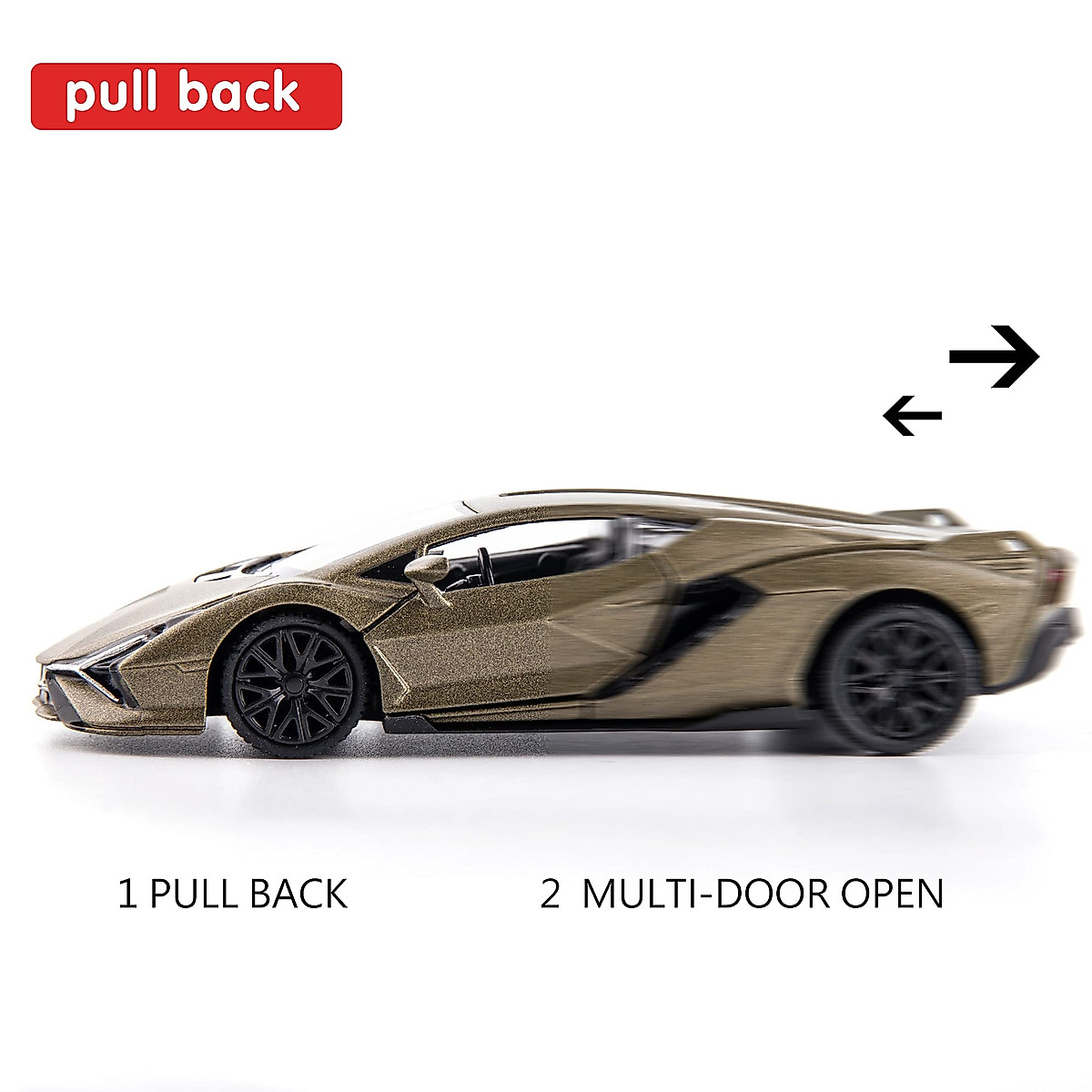 TGRCM-CZ 1/36 Scale Lamborghini Sián FKP37 Casting Car Model, Zinc Alloy Toy Car for Kids, Pull Back Vehicles Toy Car for Toddlers Kids Boys Girls Gift