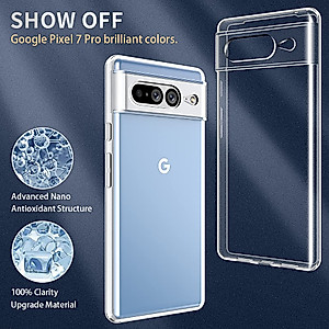 bokoo Crystal Clear Google Pixel 7 Pro Case.Soft Slim Fit Transparent Plastic TPU Protective Silicone Cover Phone Cases for Google Pixel 7 Pro [Slim Thin & Comfort Grip] [Shockproof]