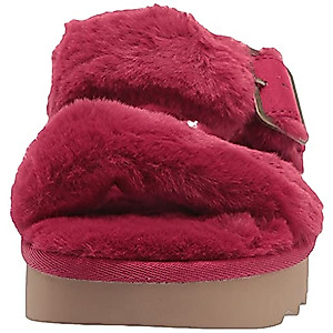 Koolaburra by UGG Women's Furr Ah Sandal, Berry Red, Size 5