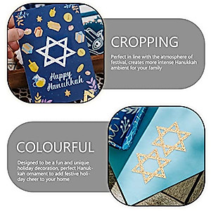 NOLITOY 50pcs Hanukkah Decoration Adorn Hanukkah Menorah Decorations Chanukah Ornaments Party Jewish Decked Favor Star of David Glitter New Non-woven Fabric The Gold Christmas