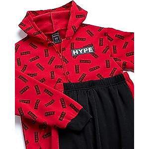 Quad Seven Boys' Sweatsuit Set - 2-Piece Active Fleece Hoodie Sweatshirt and Joggers Sweatpants for Boys (Sizes: 4-14), Size 16-18, Red Hype