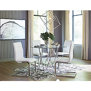 Ashley Furniture Madanere Faux Leather Dining Side Chair in White