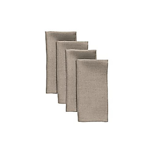 Solino Home Linen Cloth Napkins Set of 4 – Natural, 100% Pure Linen Fabric Dinner Napkins 20 x 20 Inch – Fete Machine Washable Napkins for Summer – Handcrafted from European Flax