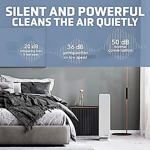 GermGuardian Air Purifier for Home, Large Rooms, H13 HEPA Filter, Removes Dust, Allergens, Smoke, Pollen, Odors, Mold, UV-C Light Helps Reduce Germs, 28 Inch, White, AC5350W