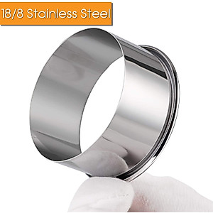 HULISEN Stainless Steel Round Cookie Biscuit Cutter Set, 11 Circle Donut Doughnut Cutter, Baking Ring Molds for Mini Cake, Scone, Pastry, Cooking, Gift Package