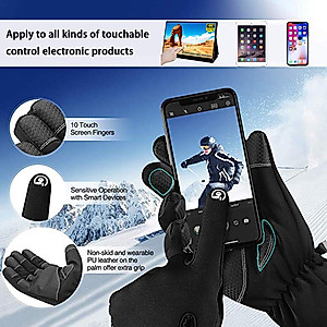 Y&R Direct Mens Winter Gloves -30℉Windproof Waterproof Touch Screen Gloves for Outdoor Work (Large)
