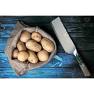 Dalstrong Nakiri Knife - 7 inch - Valhalla Series - 9CR18MOV High Carbon Steel - Vegetable Kitchen Knife - Celestial Resin & Wood Handle - Razor Sharp Asian Knife - w/Sheath